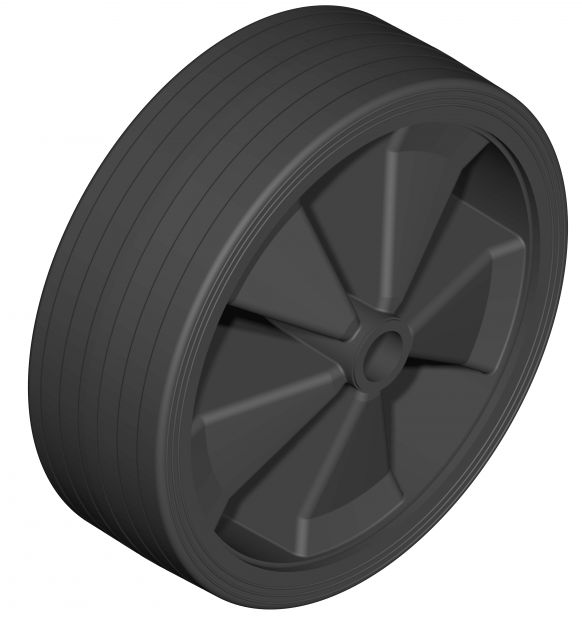 Solid rubber wheel plastic rim - Knott-Avonride Ltd.